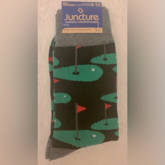 Juncture | Accessories | New Juncture Mens Crew Socks Golf Design Fit ...